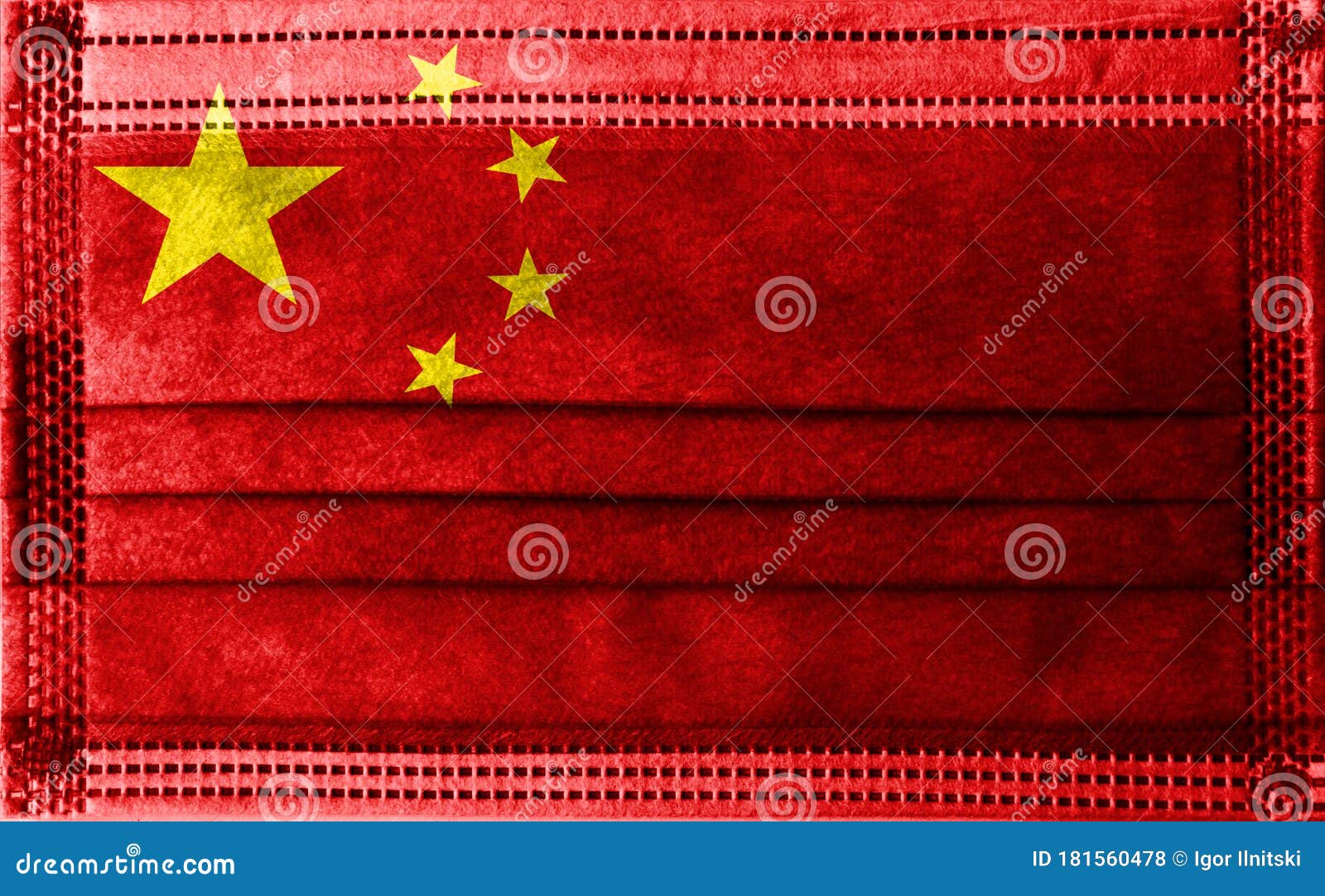 Image of the China Flag Combined with a Protective Mask Against ...