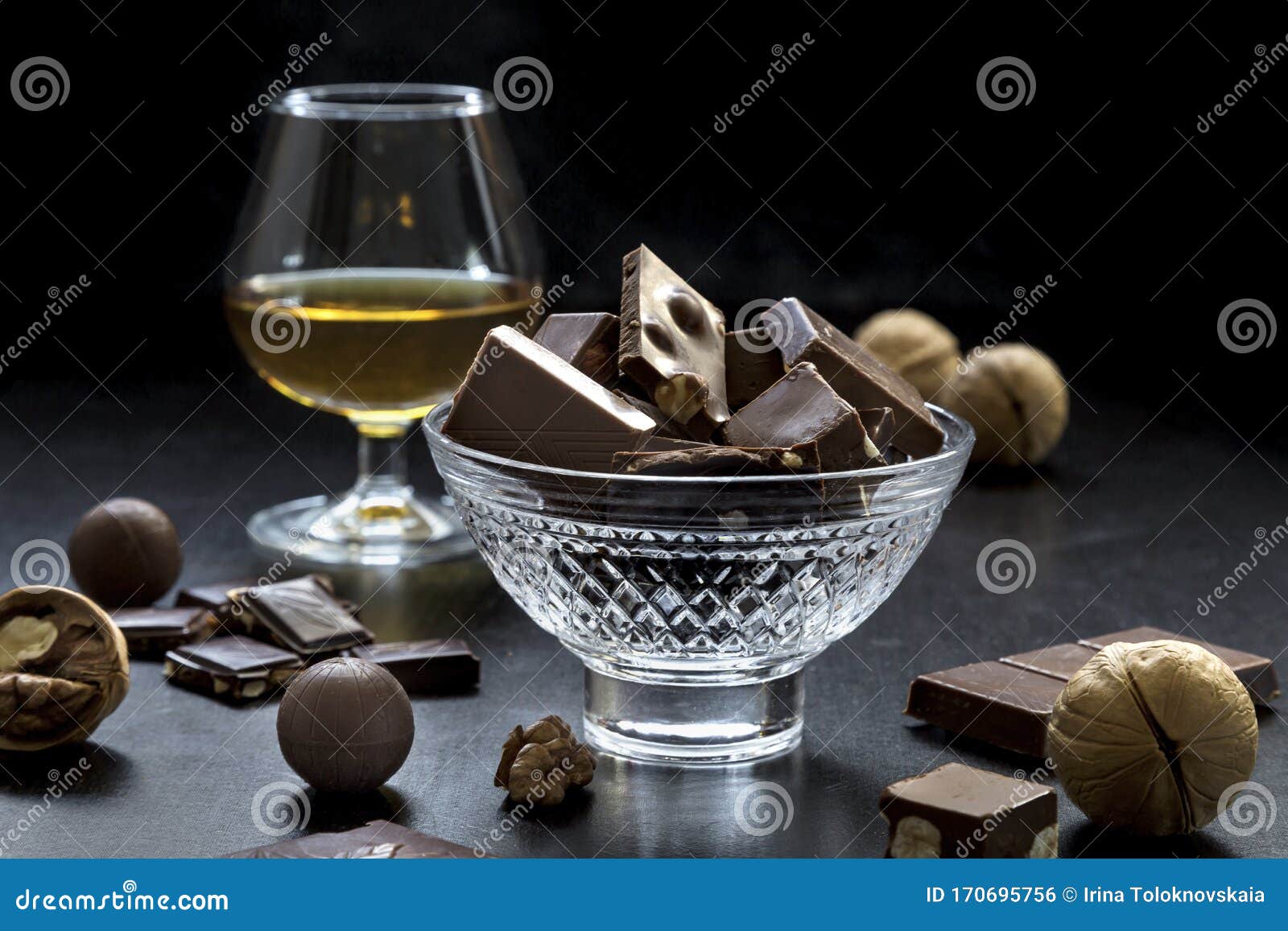 Image with Chocolate and Cognac Stock Photo - Image of dinner ...