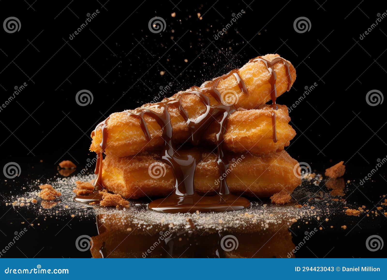 Churro With Cinnamon Sugar Tasty Dessert Coloring Book Page In Black ...