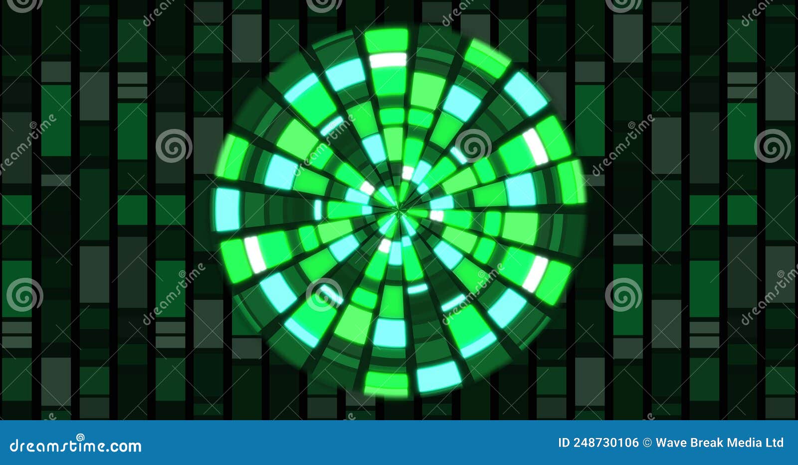 Image of Circle Made of Rectangles Changing Colours in Shades of Green ...
