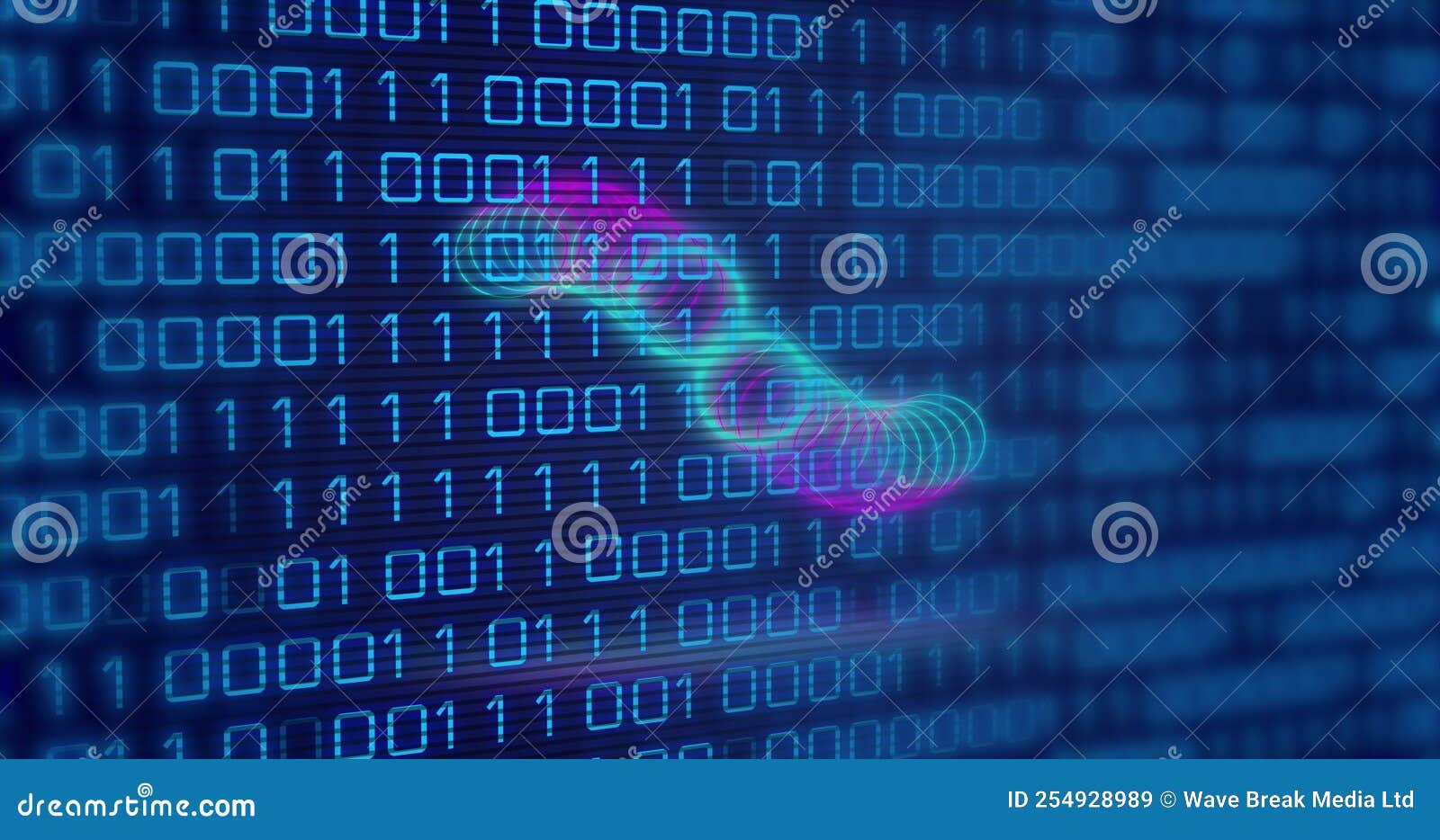 Image of Circles Over Binary Code on Navy Background Stock Illustration ...