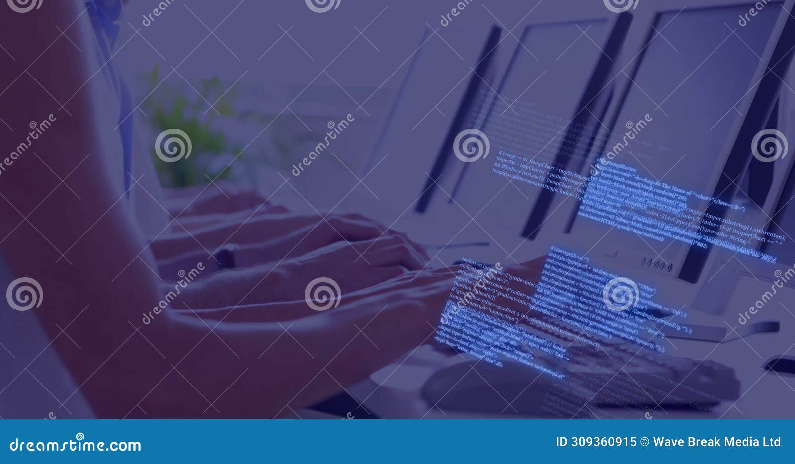 Image of Circuit Board with Data Processing Over Diverse People Using ...