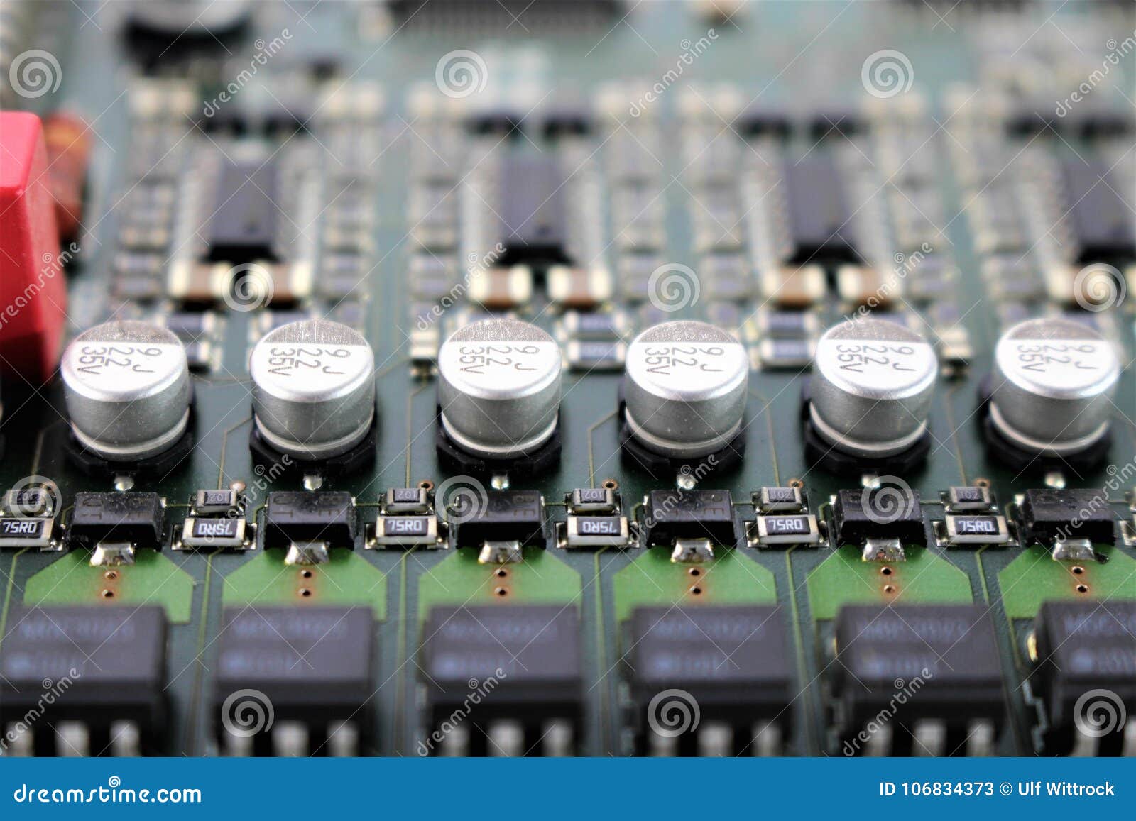 An Image of a Circuit Board, Various Components Stock Image - Image of ...