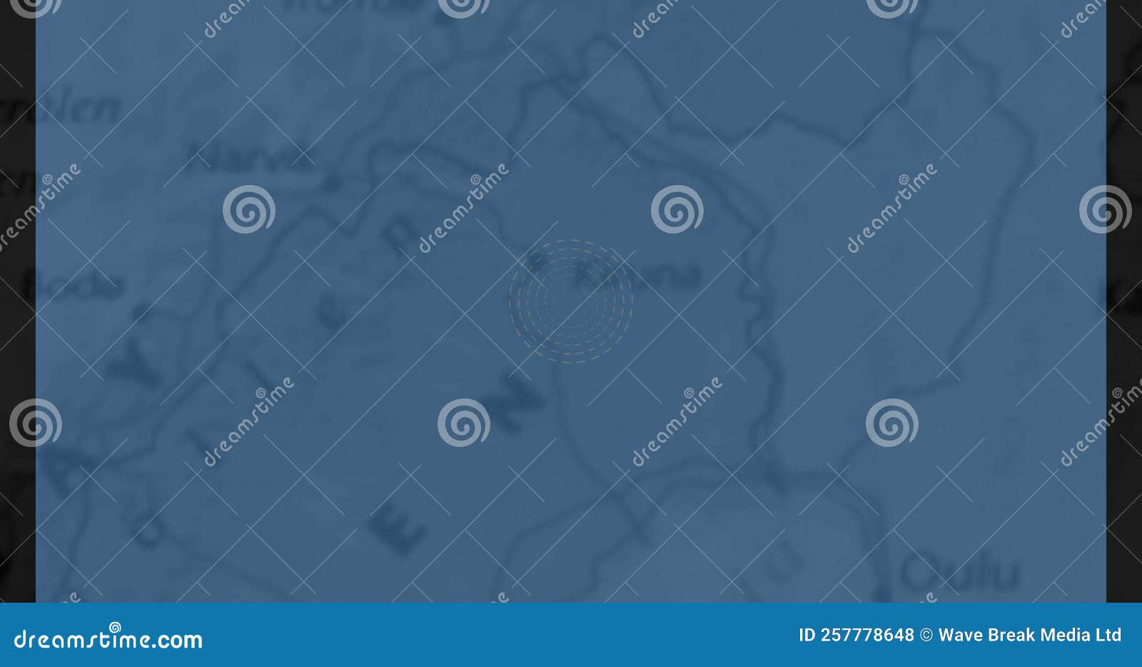 Image of Circular Scanner Processing Over Part of a Blue Map Stock ...