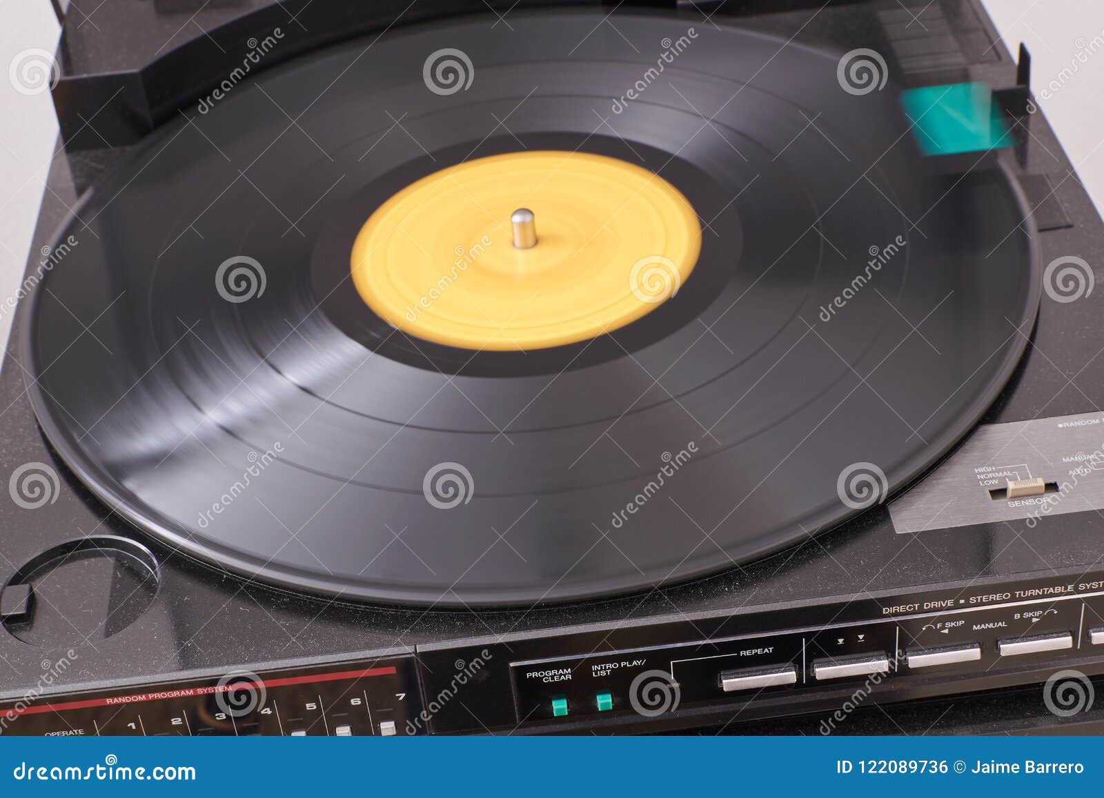 Classic Lp Disc Player with Moving Disc Stock Photo - Image of movement ...