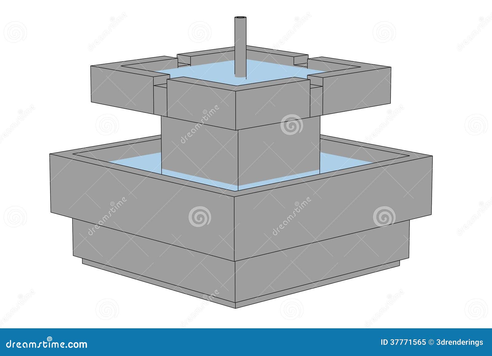 Image of classic fountain stock illustration. Illustration of fountain ...