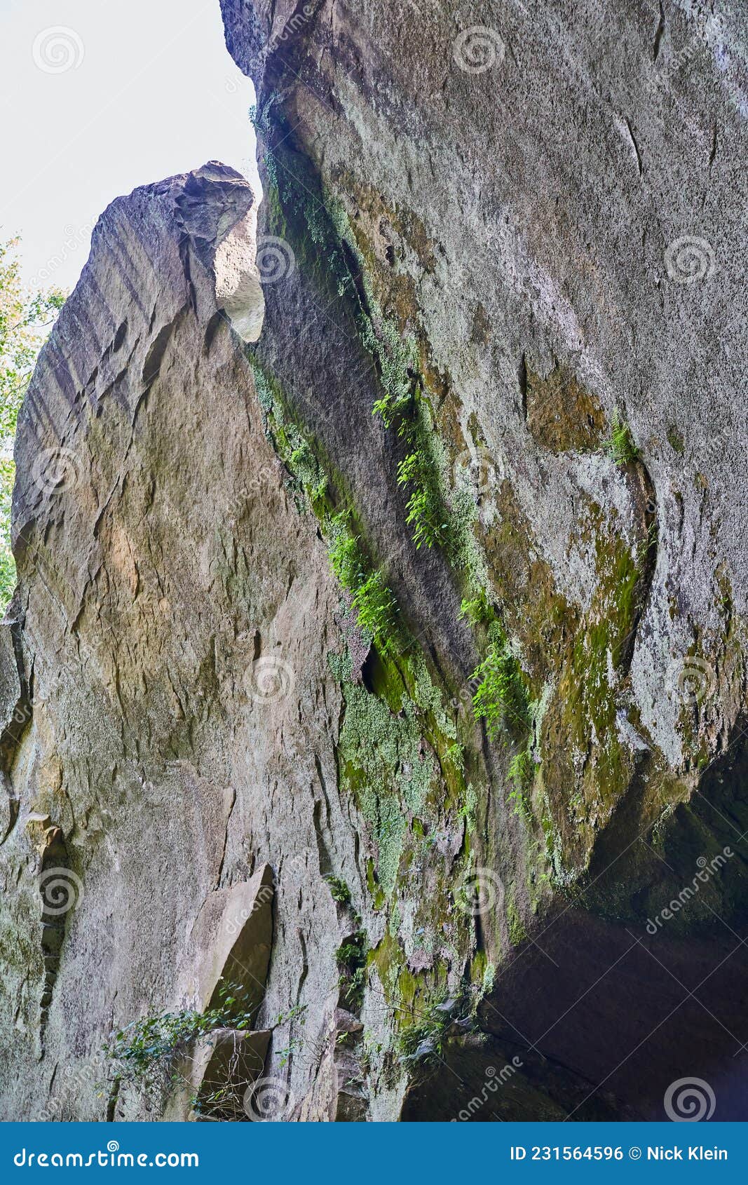 Cliff Overhang with Bits of Moss and Lichens Growing on it Stock Photo ...