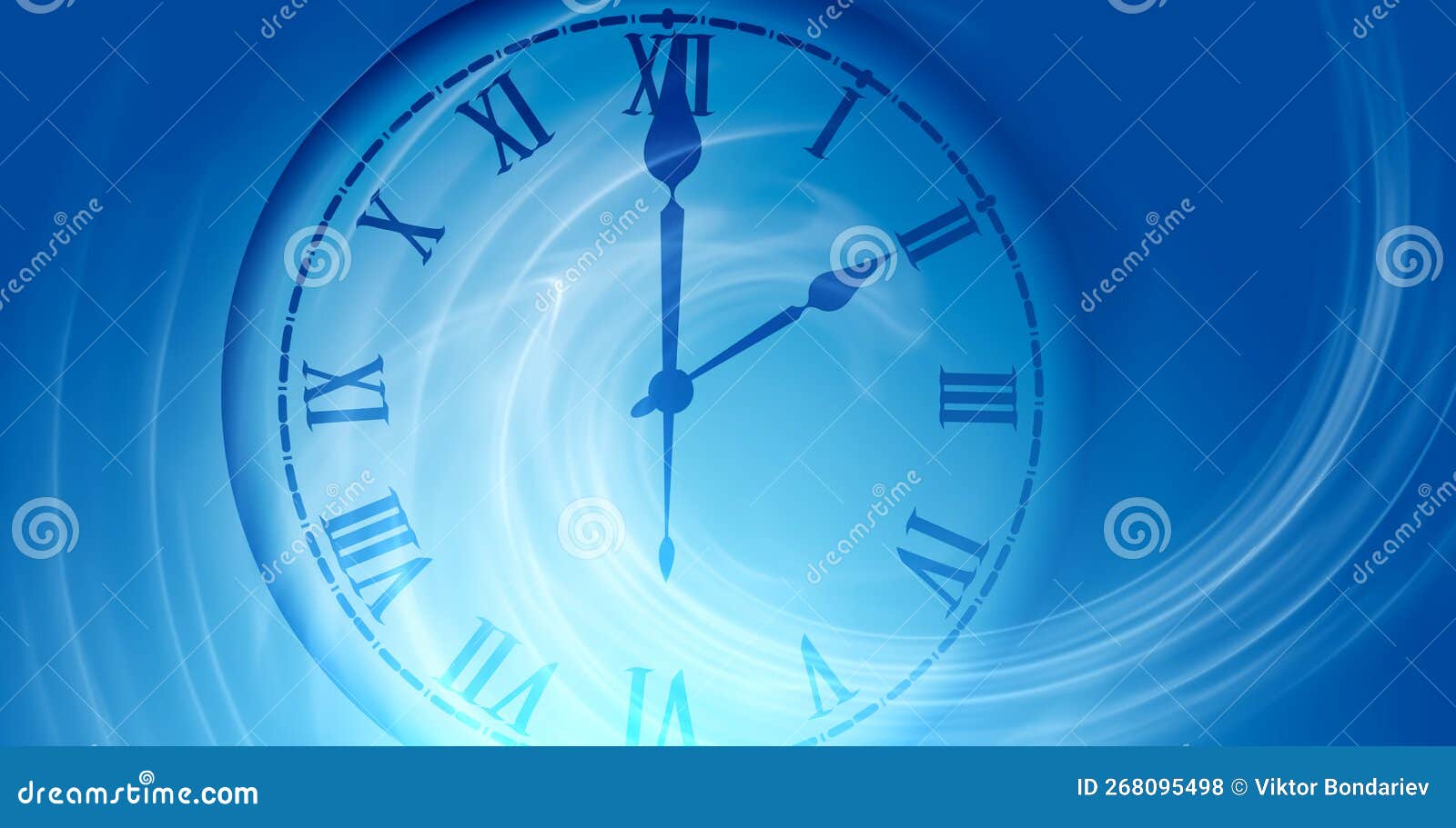 Image of a Clock Face on a Blurred Blue Abstract Background Stock ...