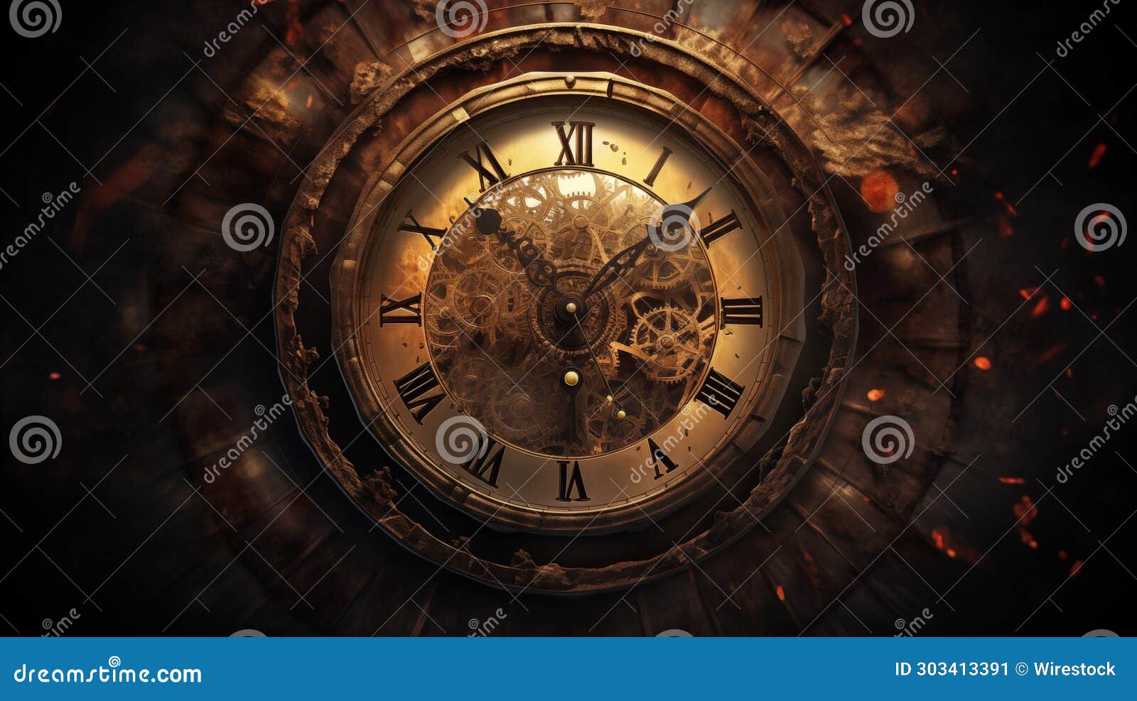 An Image of a Clock Made with Clocks, Gears, and Other Things Stock ...