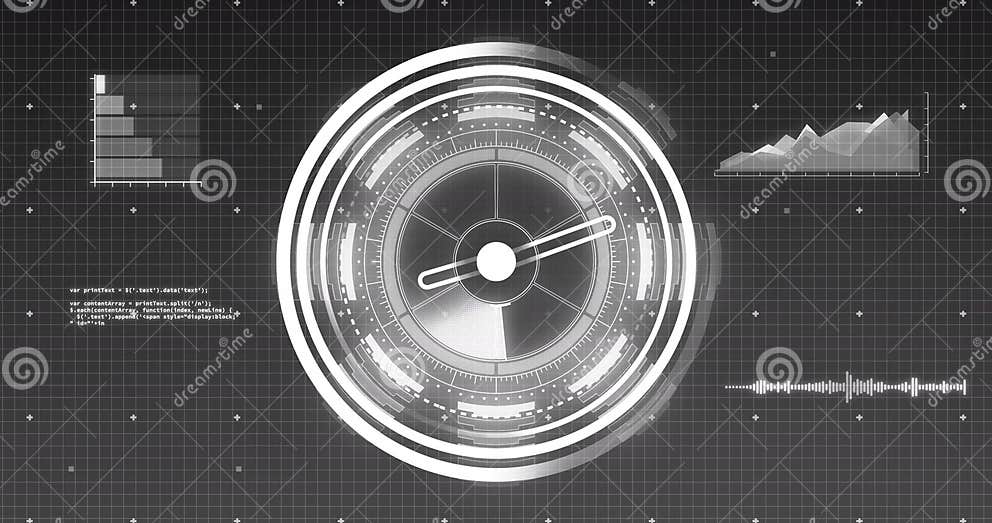 Image of Clock, Scope Scanning and Data Processing Stock Photo - Image of virtual, scope: 310890052