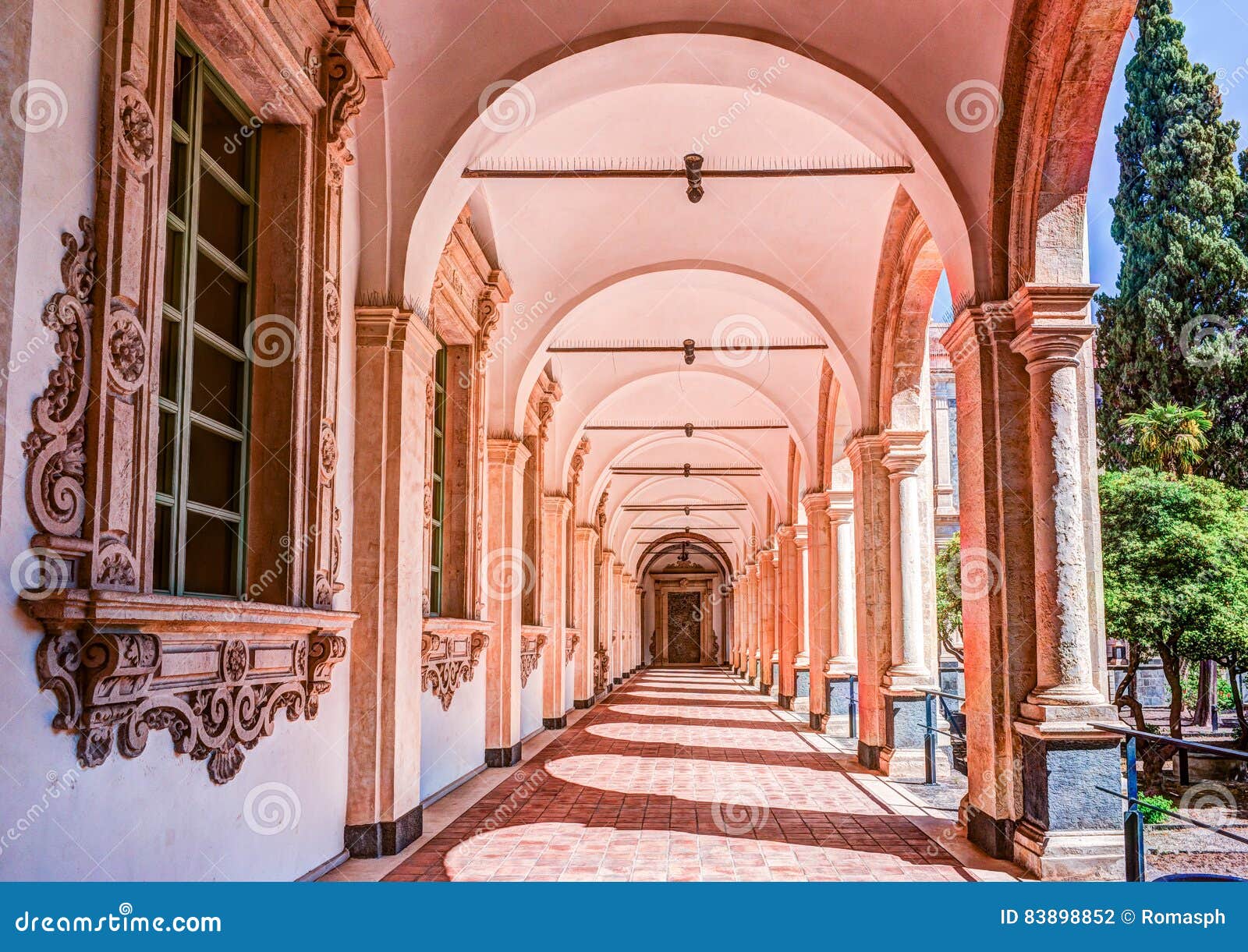 Image of the Cloister Arches Inside a Monastery. Stock Photo - Image of ...