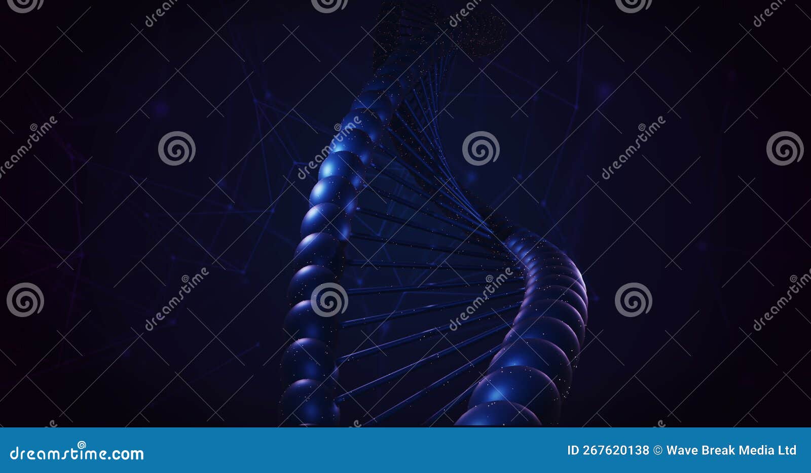 Image of Close Up of Macro Blue Dna Strand Stock Illustration ...