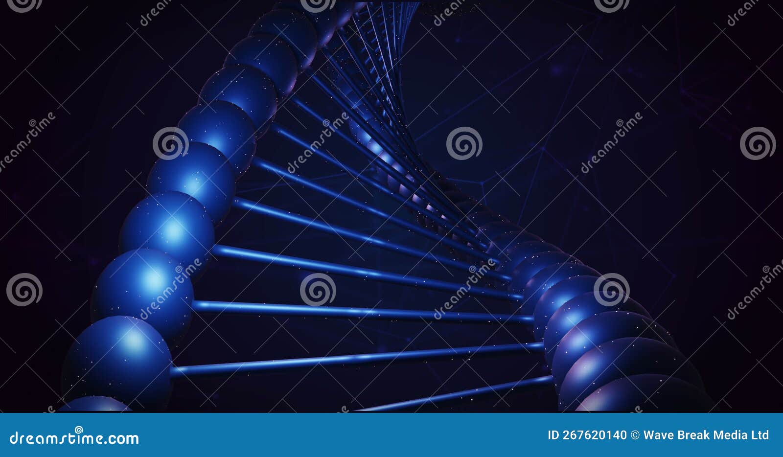 Image of Close Up of Macro Blue Dna Strand Stock Illustration ...