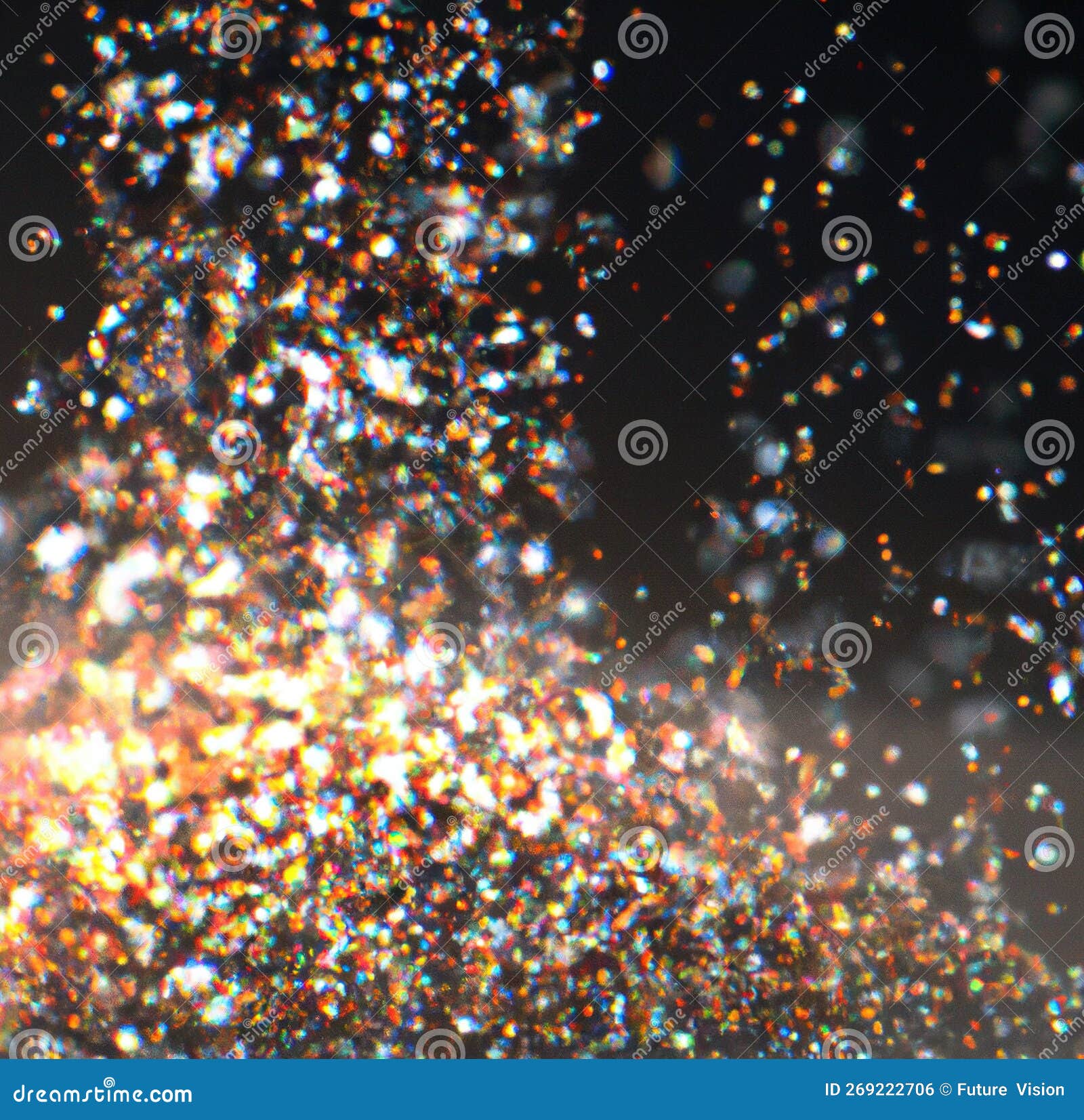 Image of Close Up of Multiple Colourful Particles on Dark Background ...