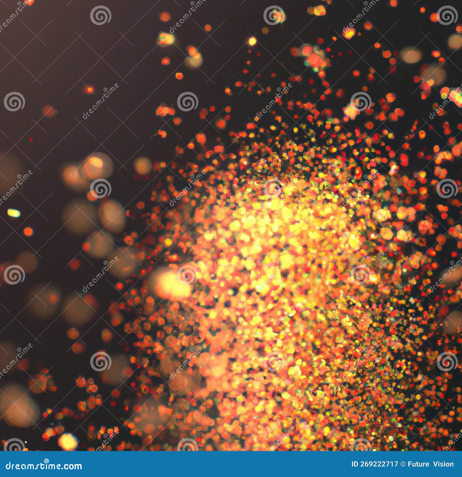 Image of Close Up of Multiple Colourful Particles on Dark Background ...