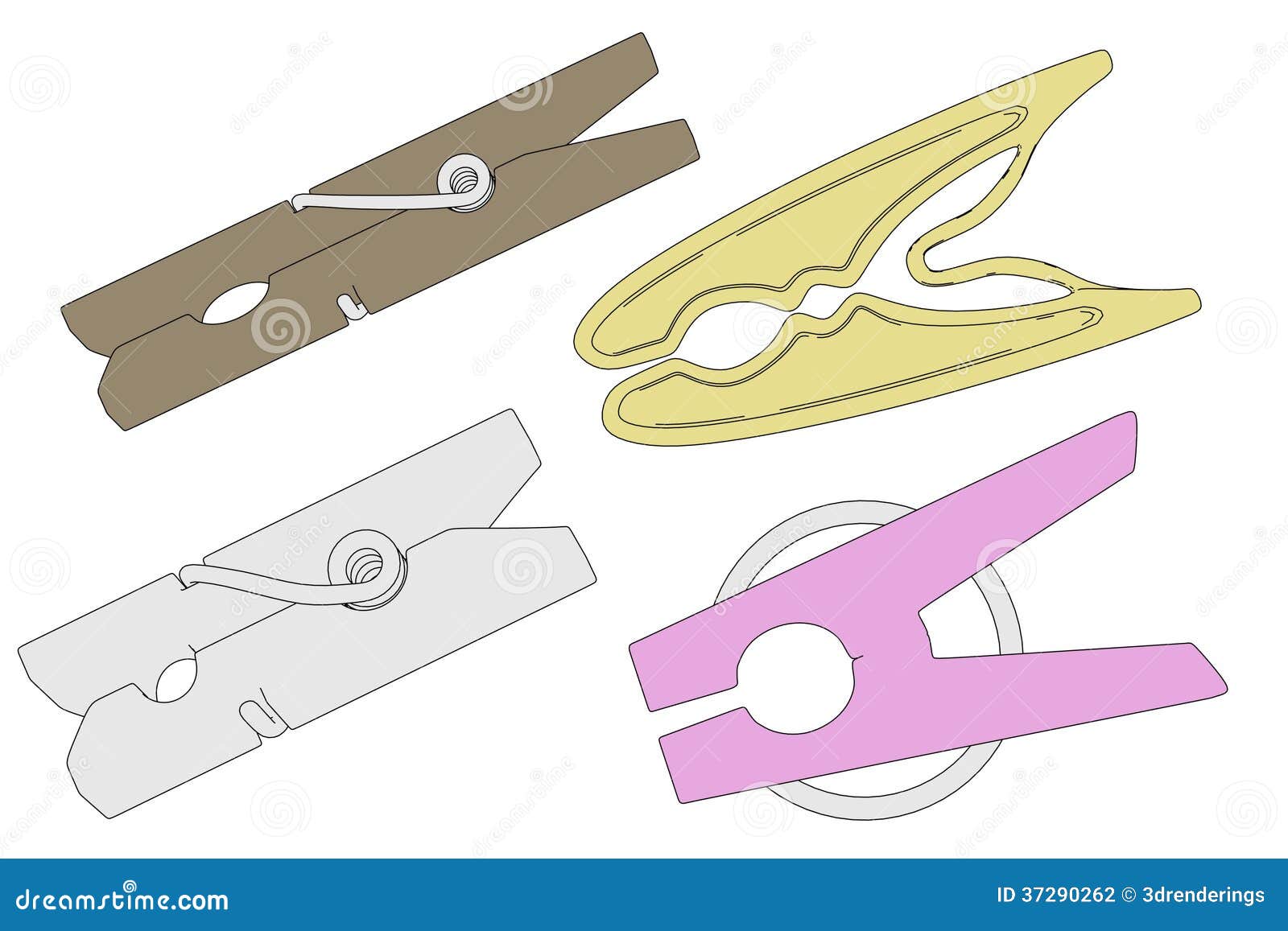 Image of clothes pegs stock illustration. Illustration of clothes ...