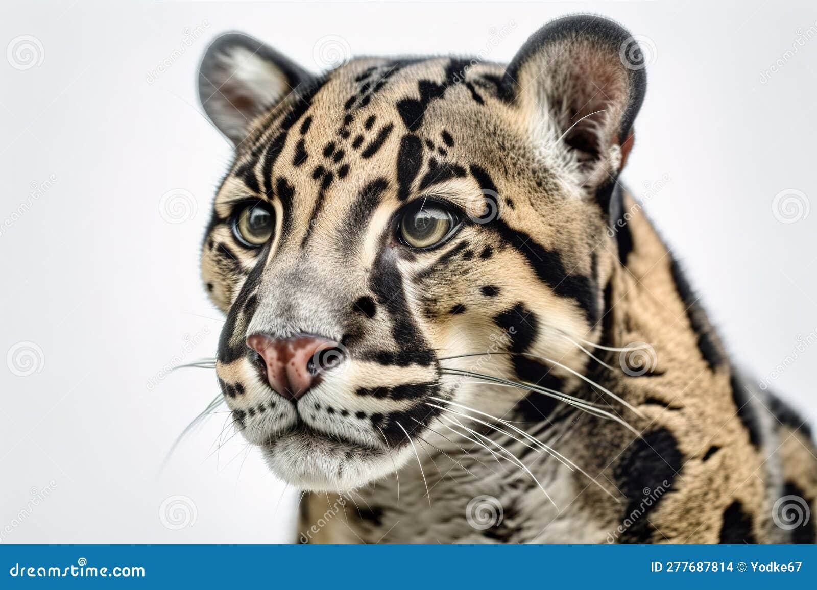 Clouded Leopard Or Neofelis Nebulosa Endangered Wildlife Cartoon Retro ...