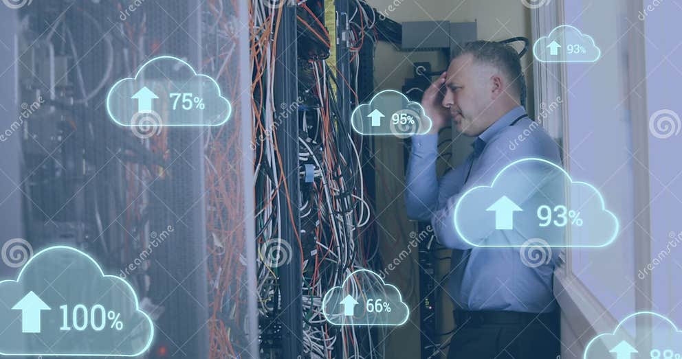 Image of Clouds with Increasing Numbers Over Stressed Caucasian Man ...