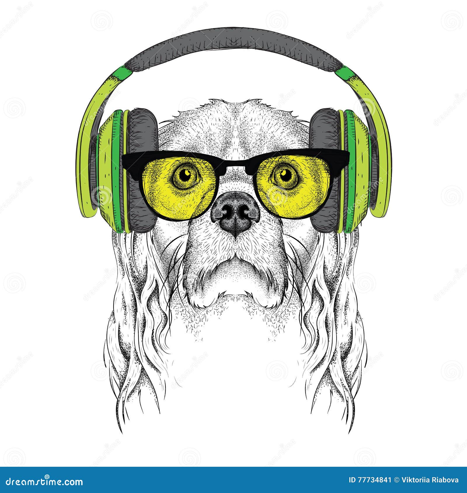 The Image of Cocker Spaniel in the Glasses, Headphones and in Hip-hop ...