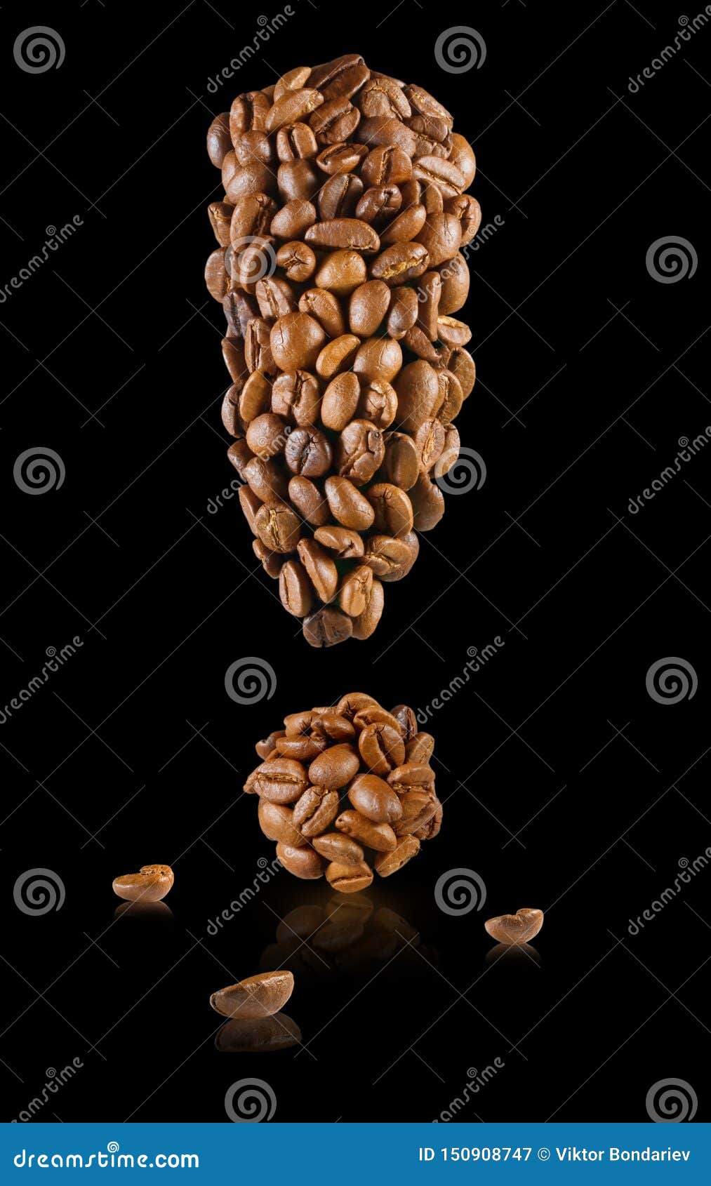 Image of a Coffee Bean Exclamation Mark Close Up Stock Image - Image of ...