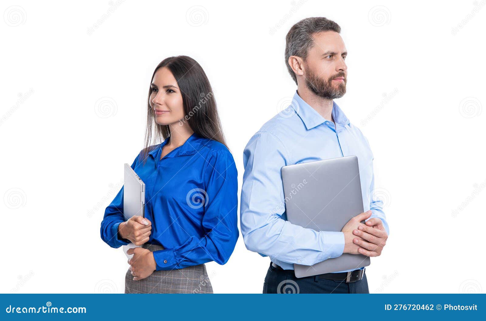 Image of Colleagues Freelancing on Laptop. Colleagues Freelancing ...