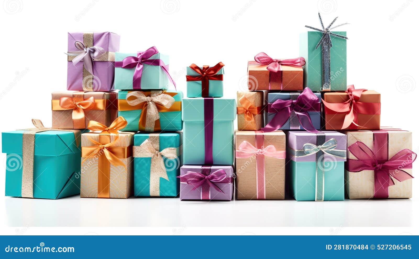 Colorful Gift Boxes Isolated on White Background AI Generative Stock ...