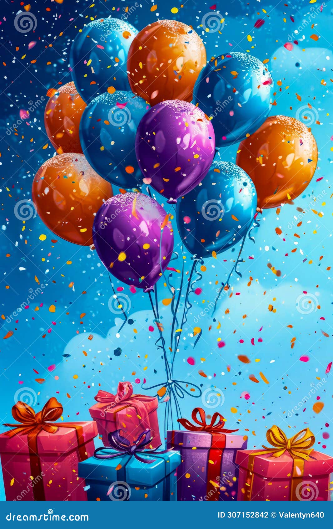 Image of Colorful Balloons that are Floating Upwards in the Sky ...