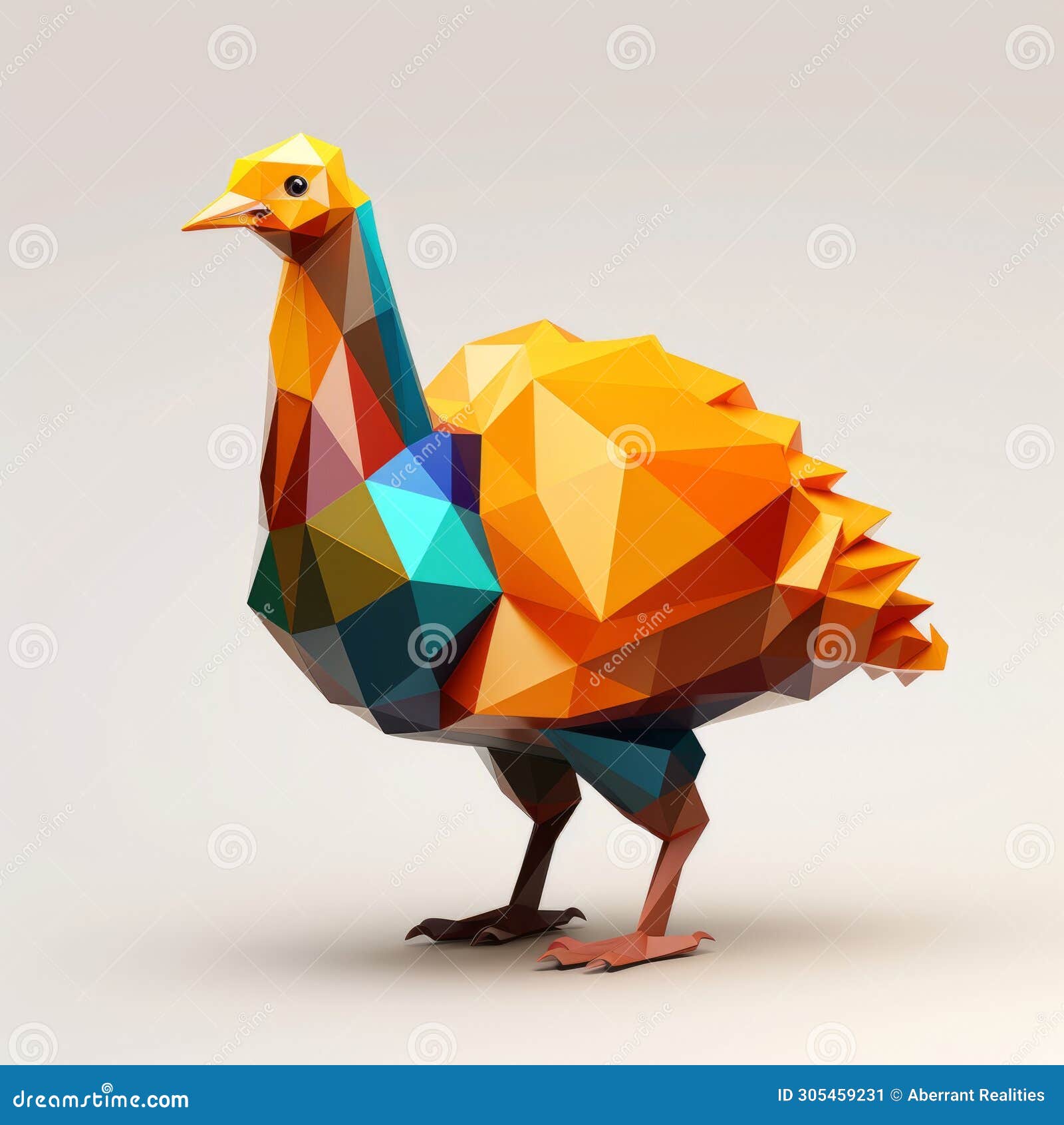 An Image of a Colorful Bird Made Out of Polygonal Shapes Stock ...