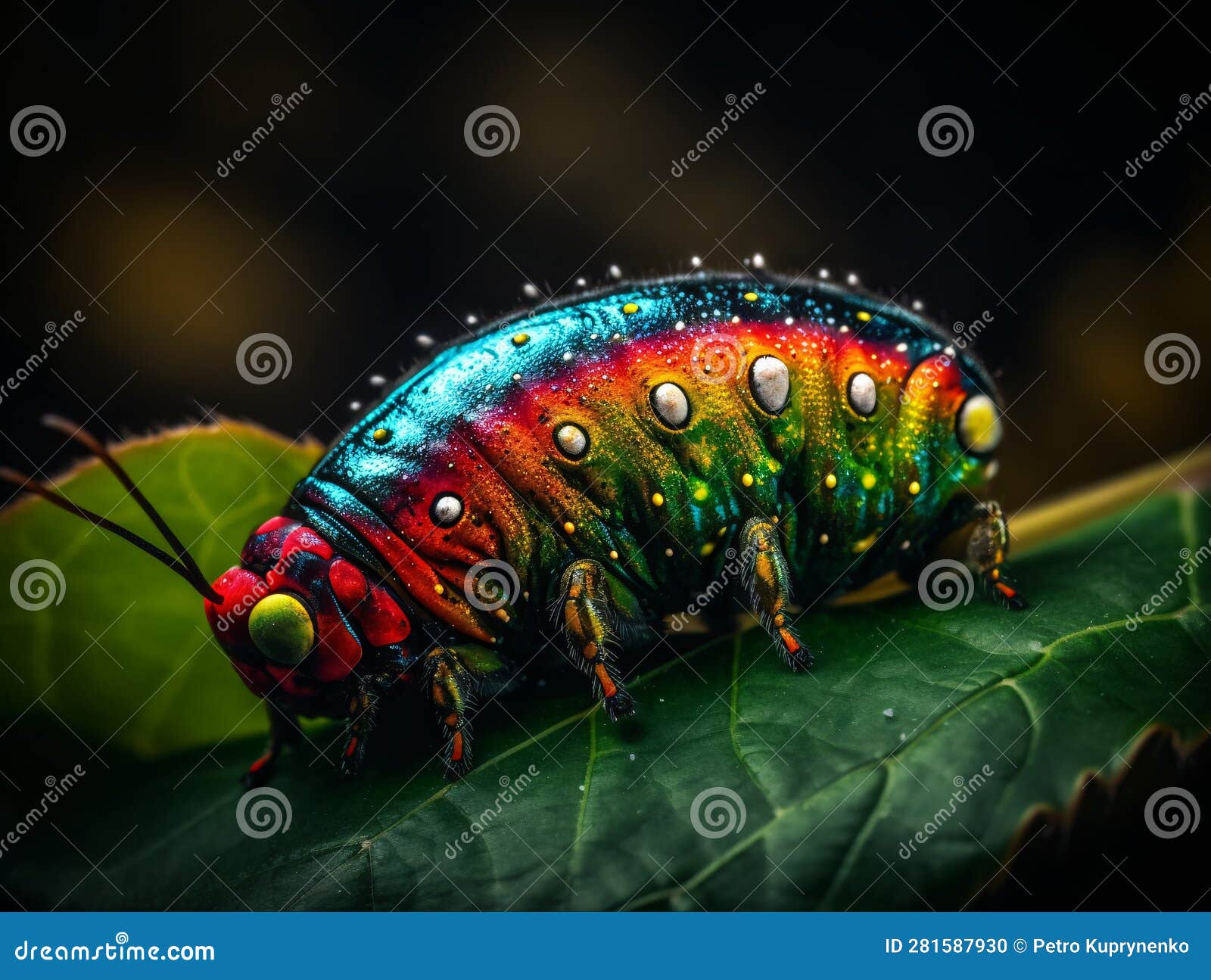 Colorful Caterpillar Clipart In Detailed Fantasy Art Style Stock ...