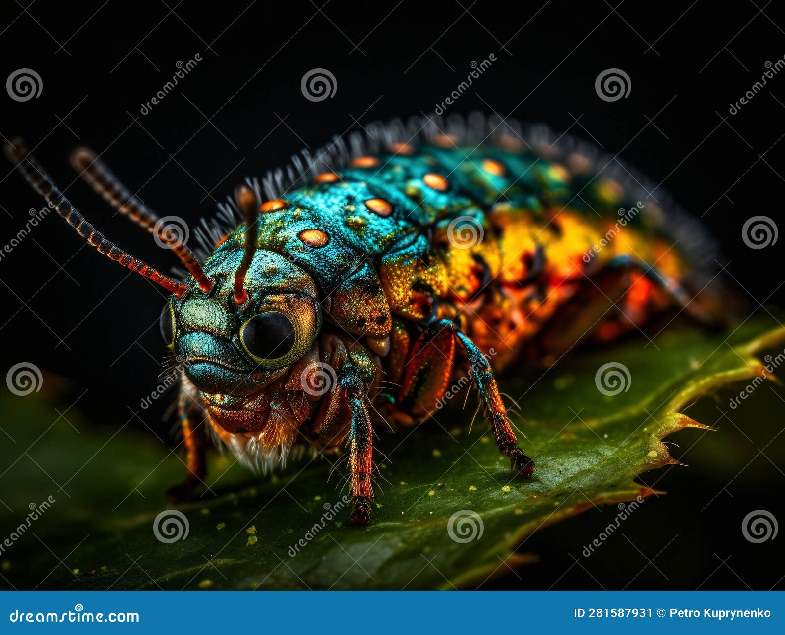 Colorful Caterpillar Clipart In Detailed Fantasy Art Style Stock ...
