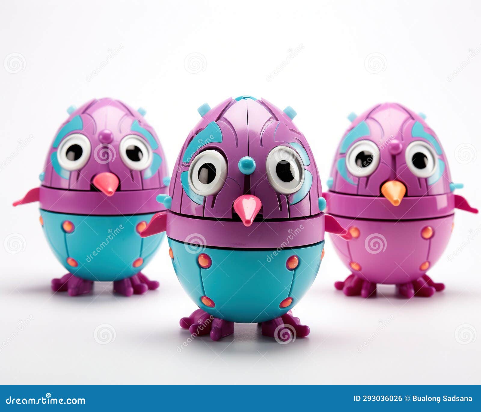 These Cute Easter Chick Egg Robots are Colorful. Stock Illustration - Illustration of easter ...