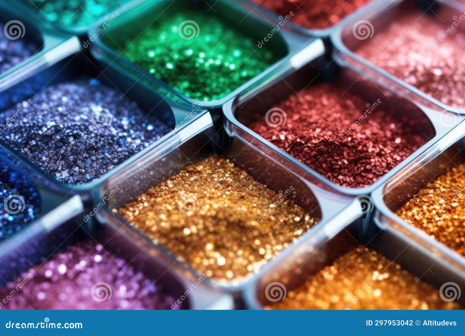 Image of Colorful Eyeshadow Dust Particles on a Workstation Stock Photo ...