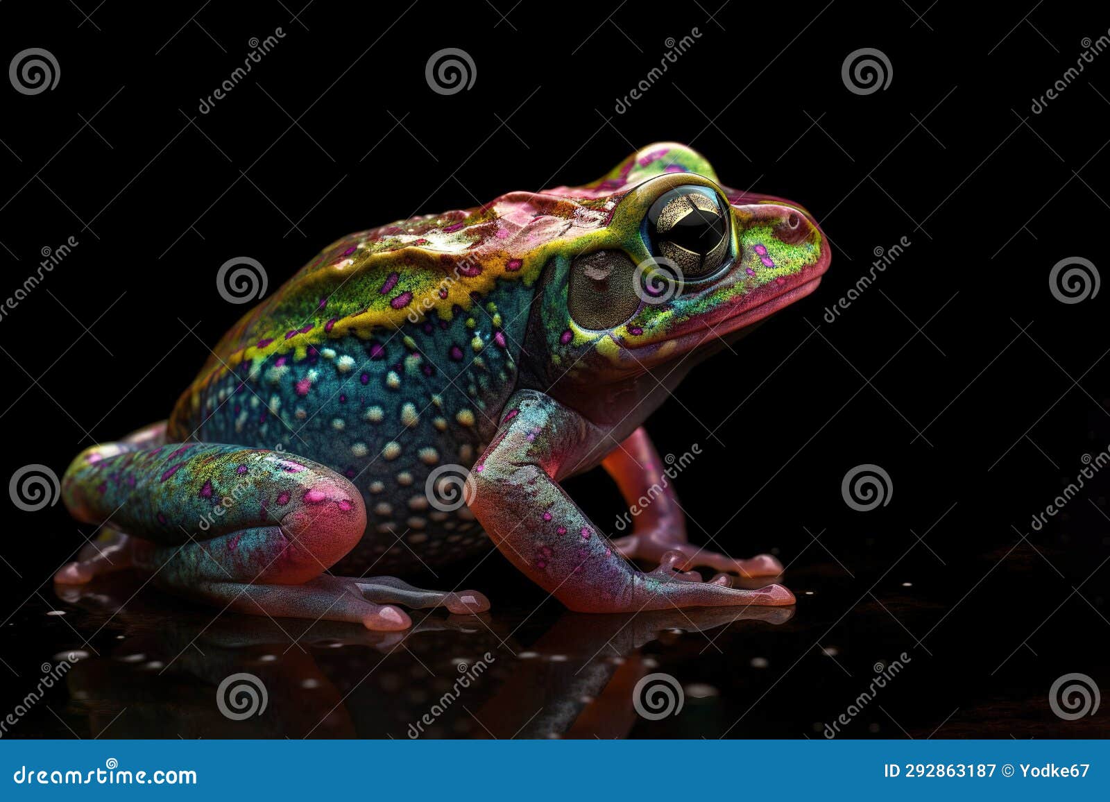 Image of a Colorful Frog. Amphibian, Illustration, Generative AI Stock ...
