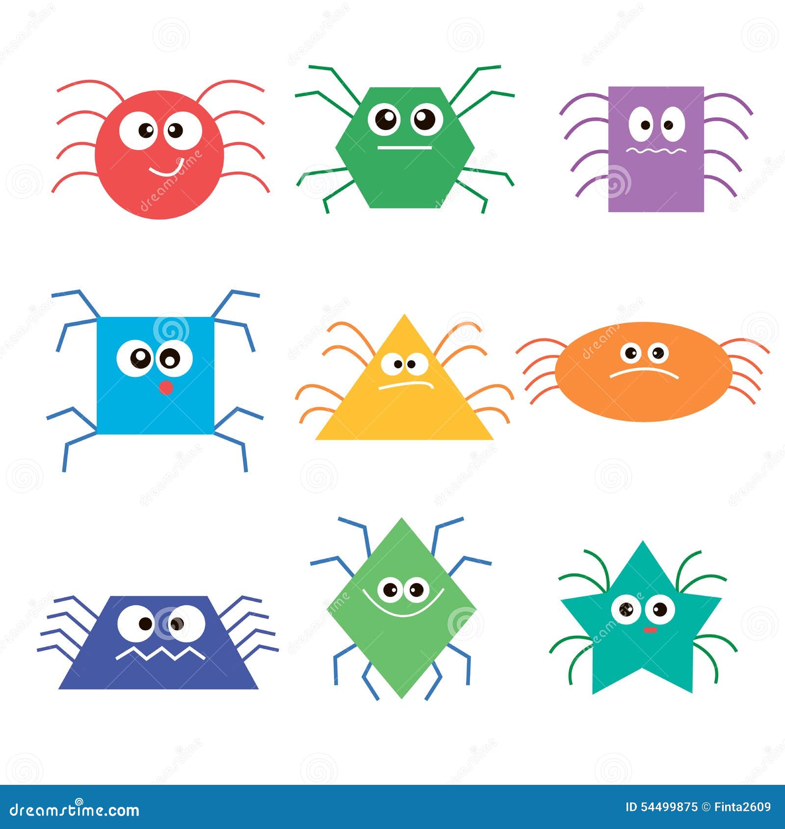 Image of Colorful Fun Beautiful Spiders Stock Illustration ...