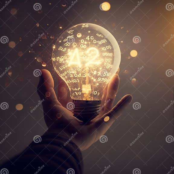 Image of the Colorful Light Bulb Glow and Surrounded with Smart ...