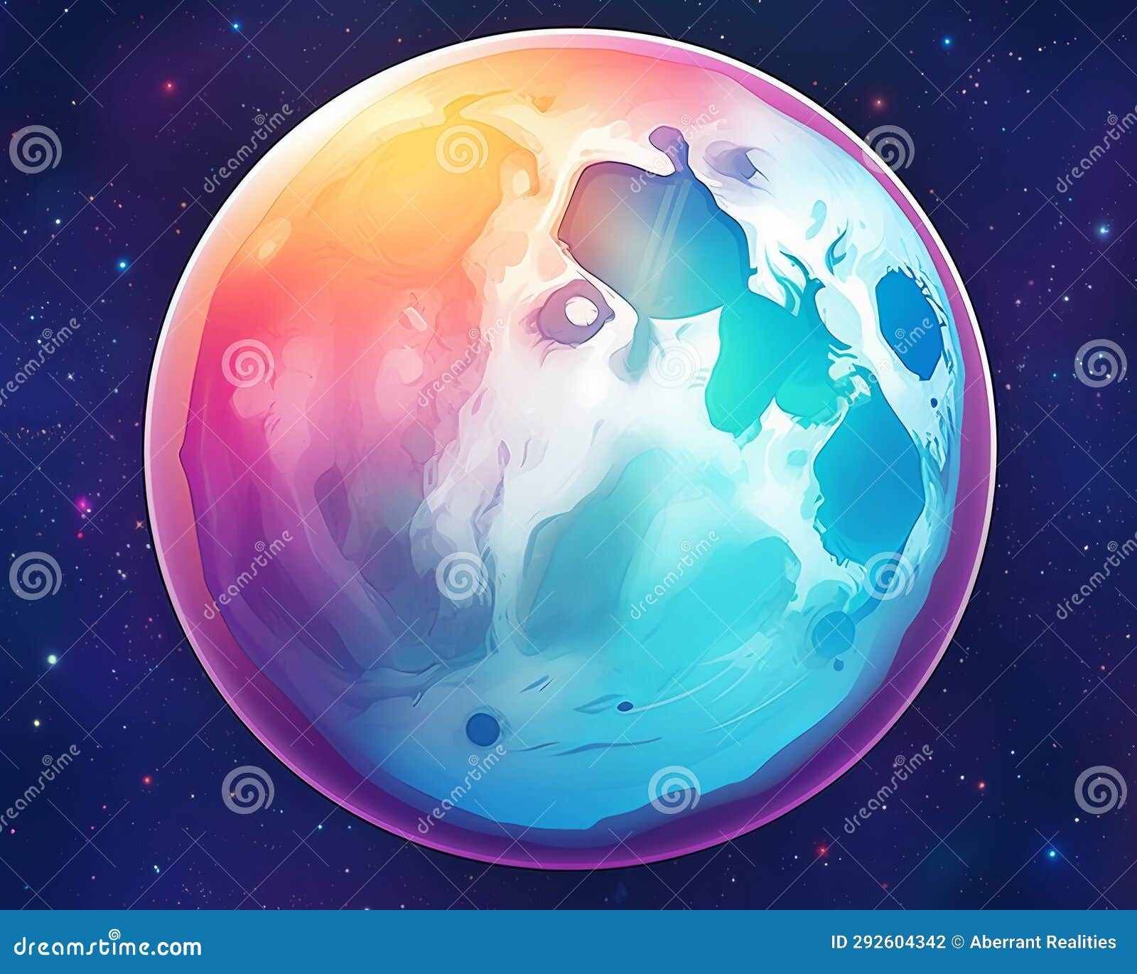 An Image of a Colorful Planet in Space Stock Illustration ...