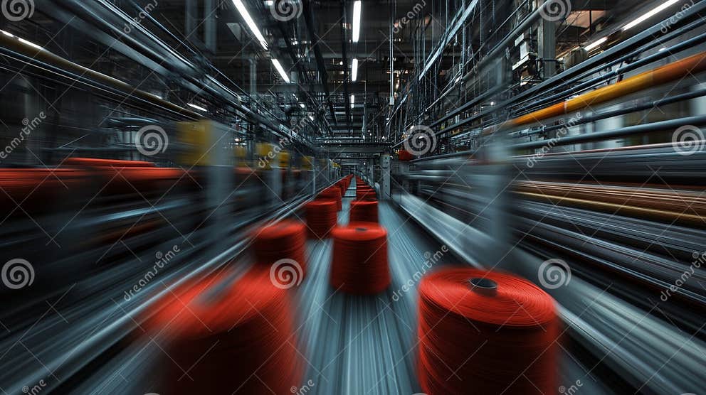 An Image of Colorful Sewing Threads is Captured with a Motion Blur ...