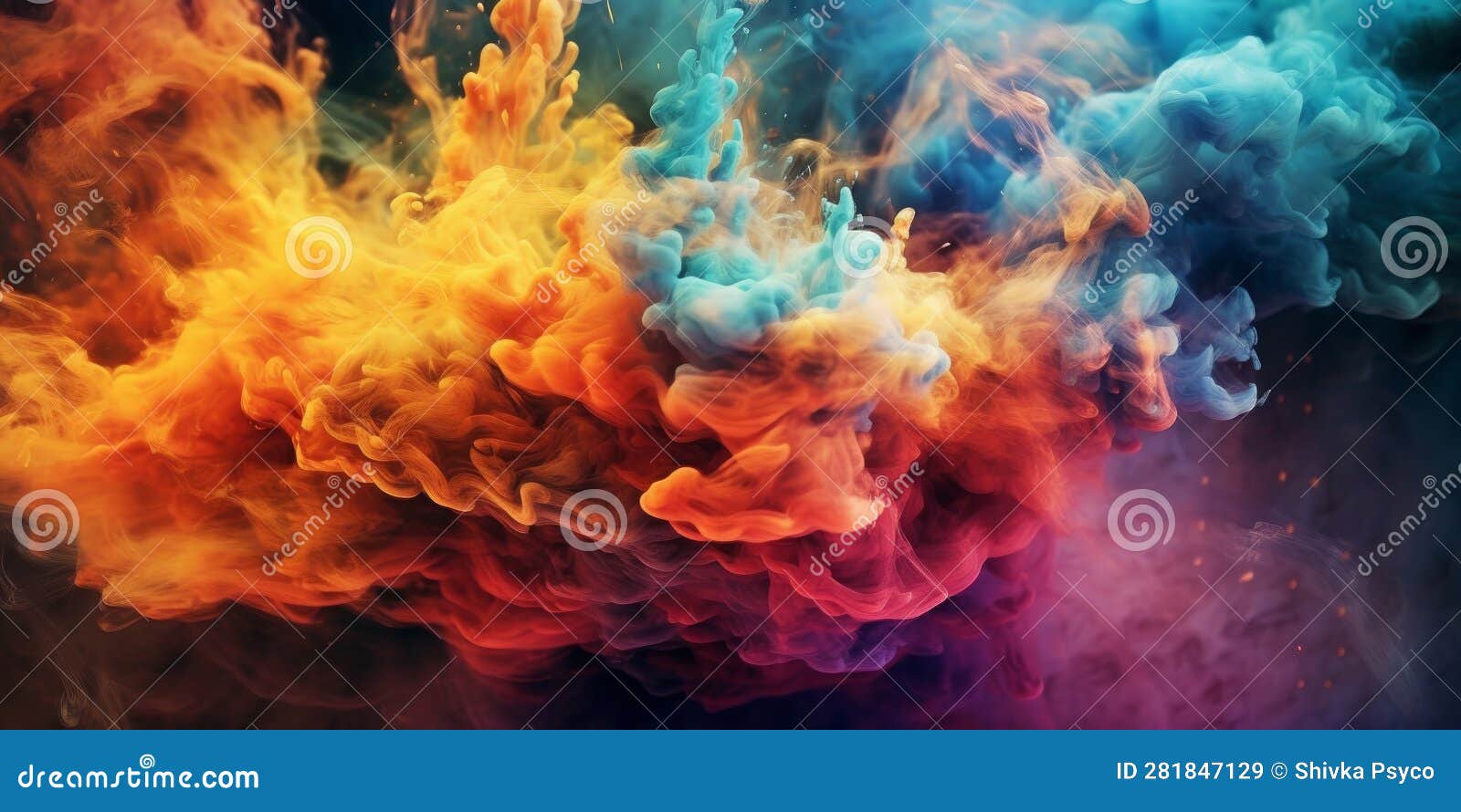 Image of Colorful Smoke Explosion Wallpaper Stock Illustration ...
