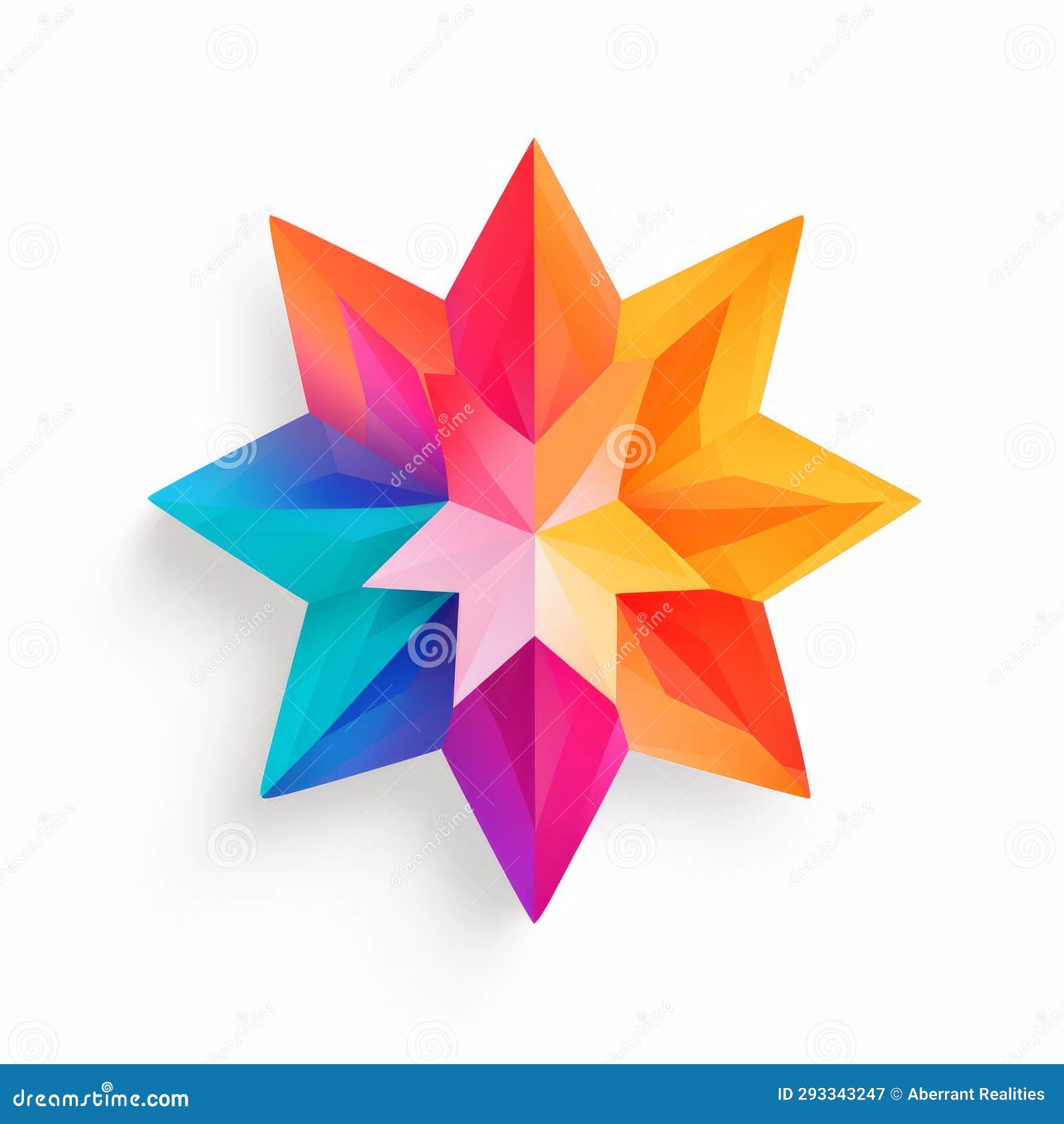 An Image of a Colorful Star on a White Background Stock Illustration ...