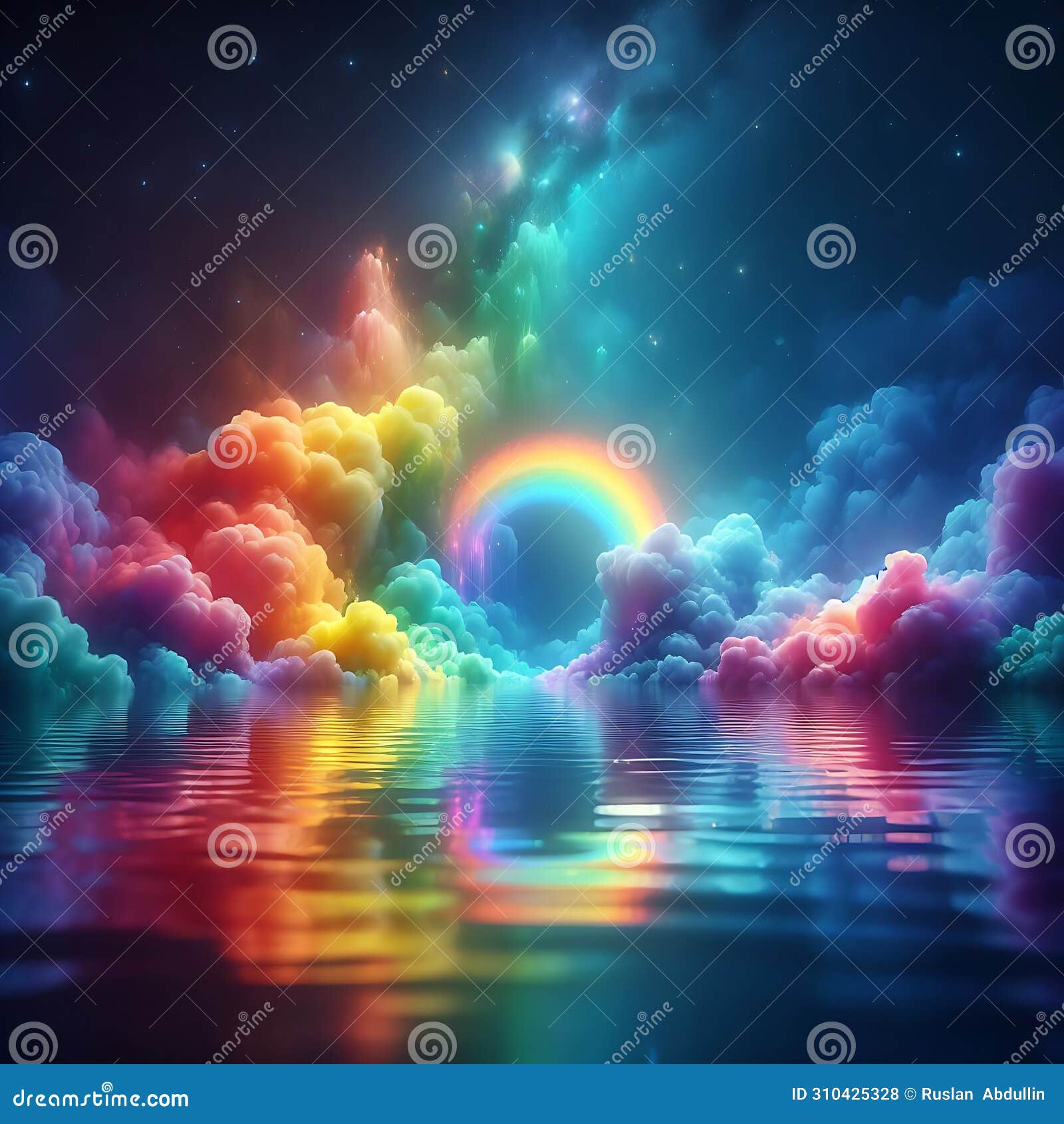 A Reflection Of A Rainbow In A Water Royalty-Free Stock Photography ...