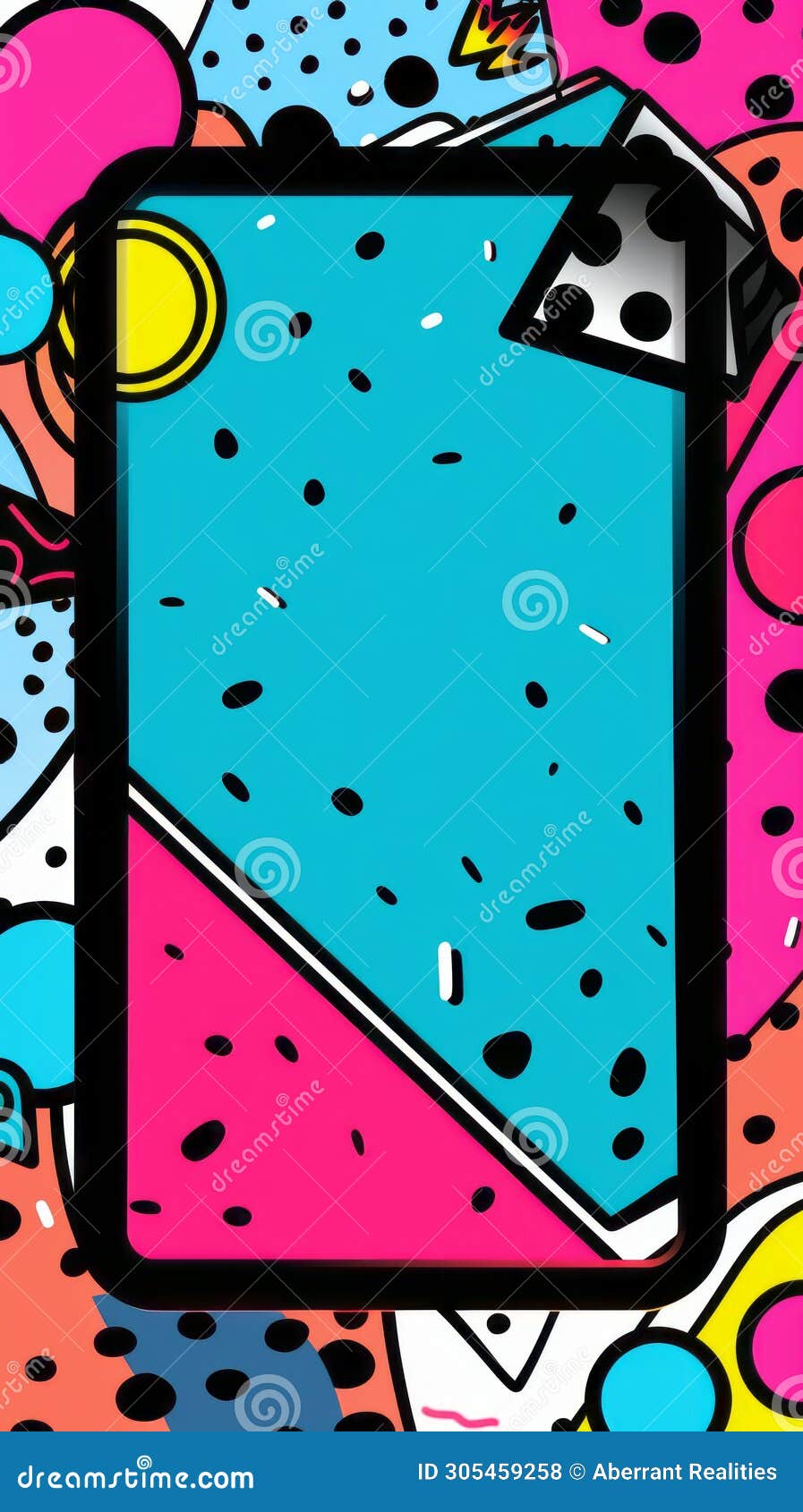 An Image of a Colorful Tablet with a Design on it Stock Illustration ...