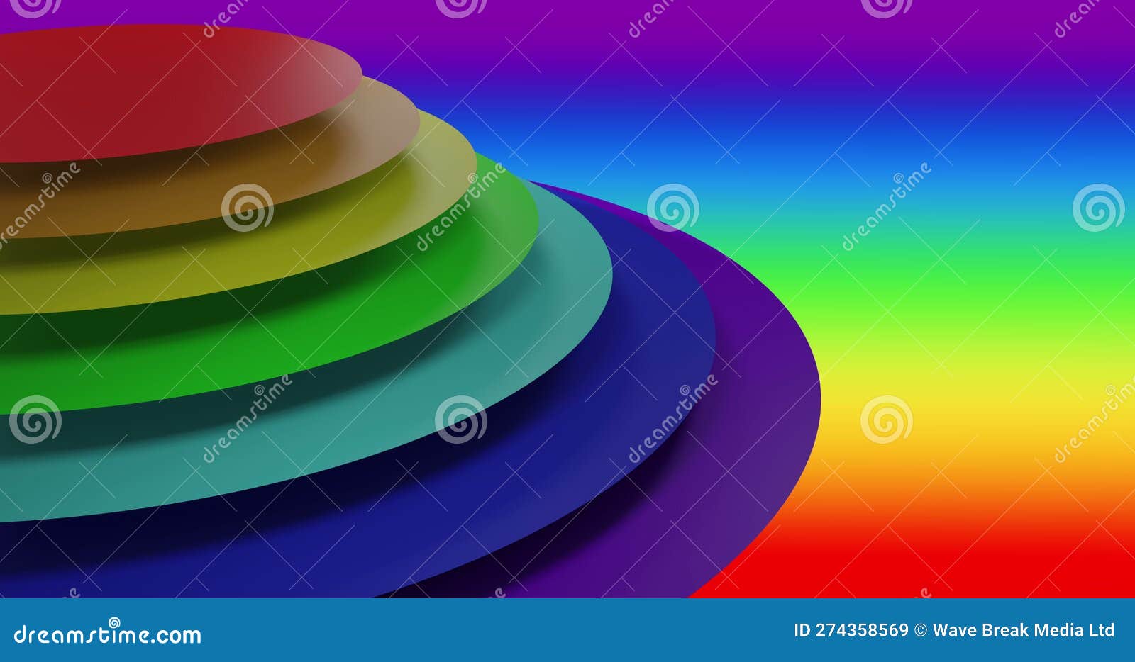 Image of Colourful Circles Moving on Rainbow Background Stock ...