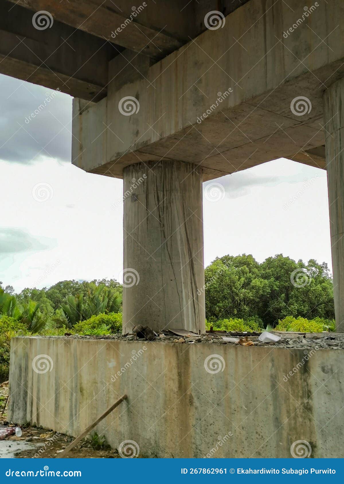 Image of Column Fly Over Bridge Road Construction Site. Stock Image ...