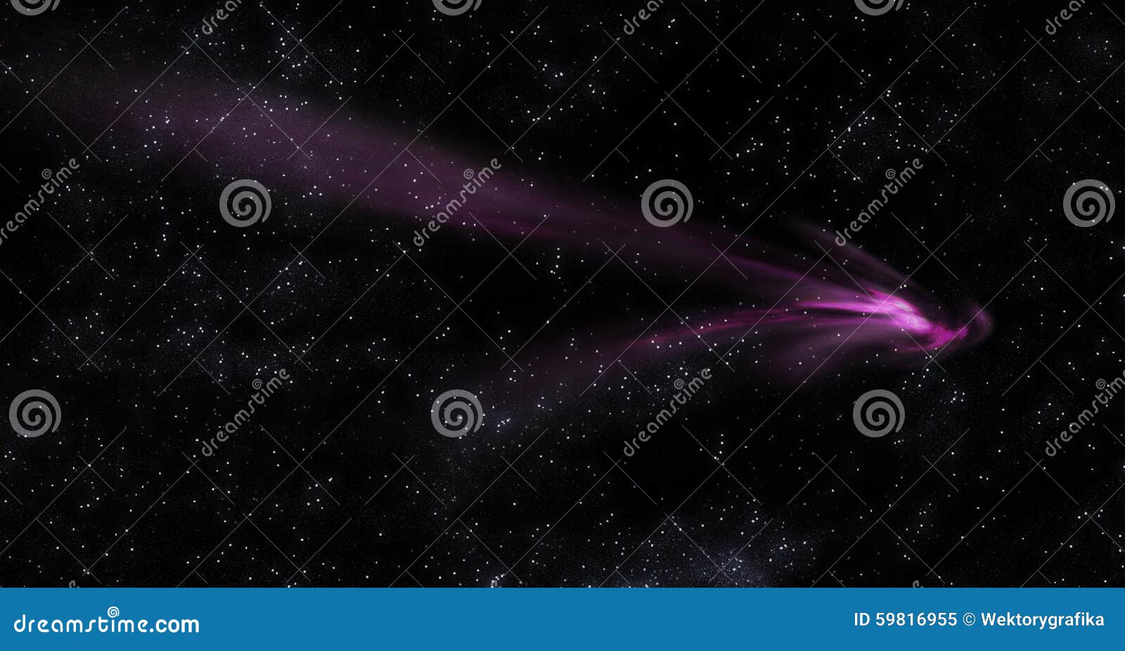 Image of Comet, Space Dusty in Deep Space, with Star Field Background ...