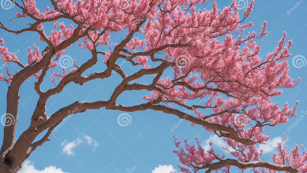An Image of a Compellingly Intriguing Tree with Pink Flowers AI ...