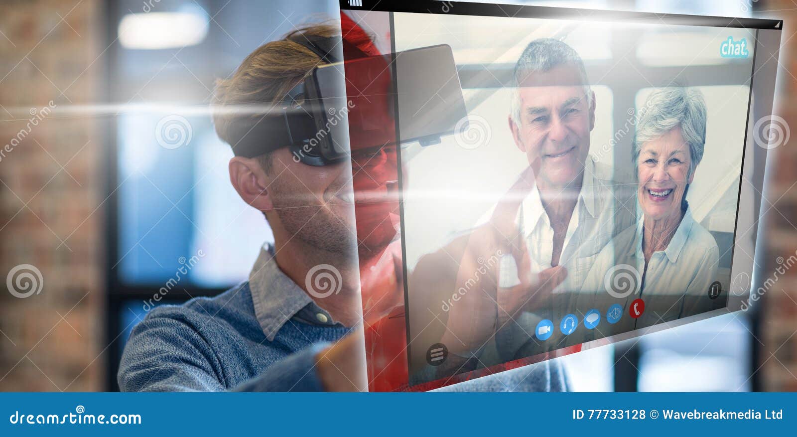 Image Composée D'écran D'un Appel Visuel Photo stock - Image du ...