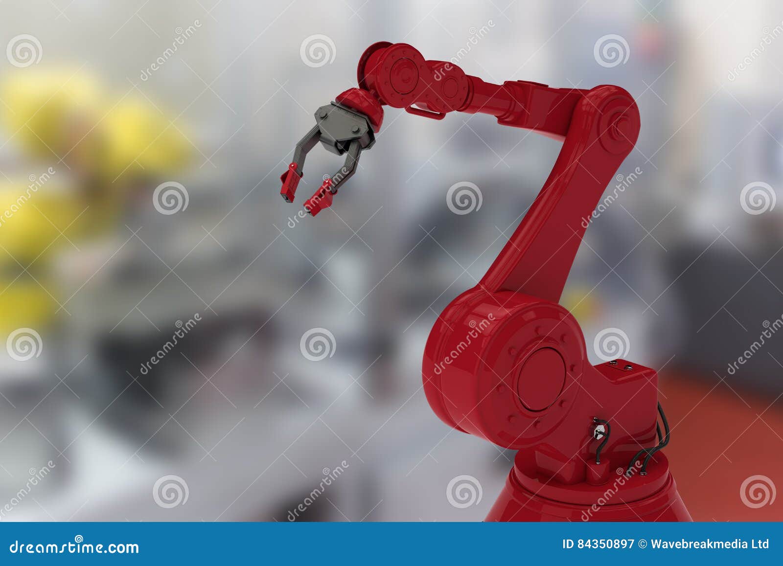 Image Composée De Bras Rouge De Robot Avec La Griffe Noire 3d Image ...