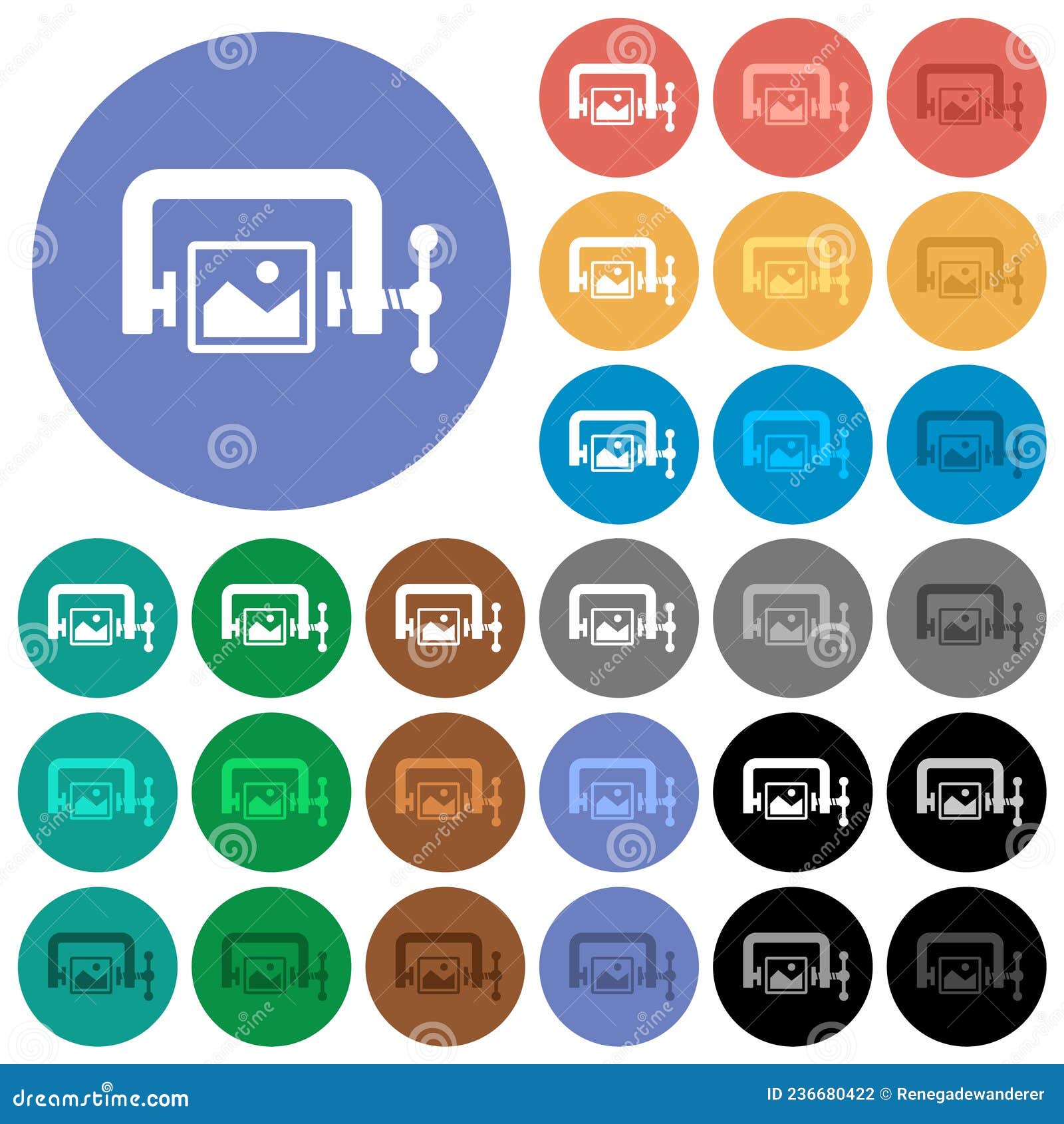 Image Compression Solid Round Flat Multi Colored Icons Stock Vector ...