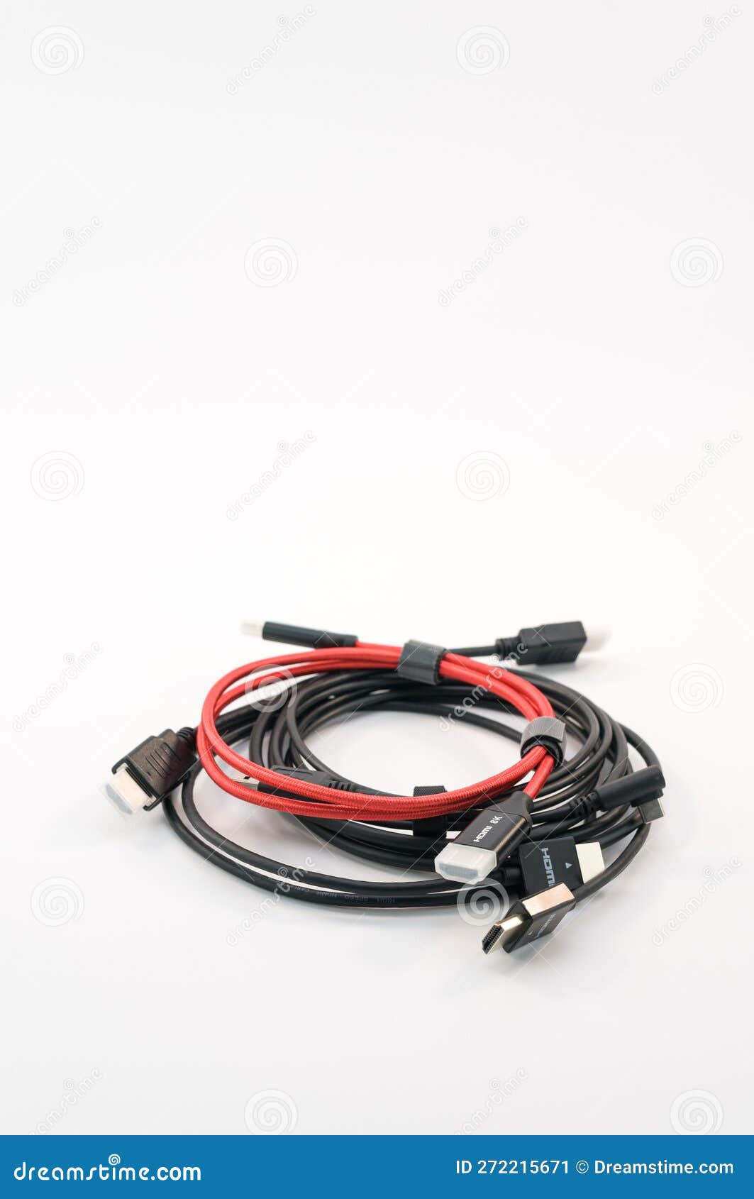 Image with Compuer Cables and Wires on a White Surface Stock Image ...