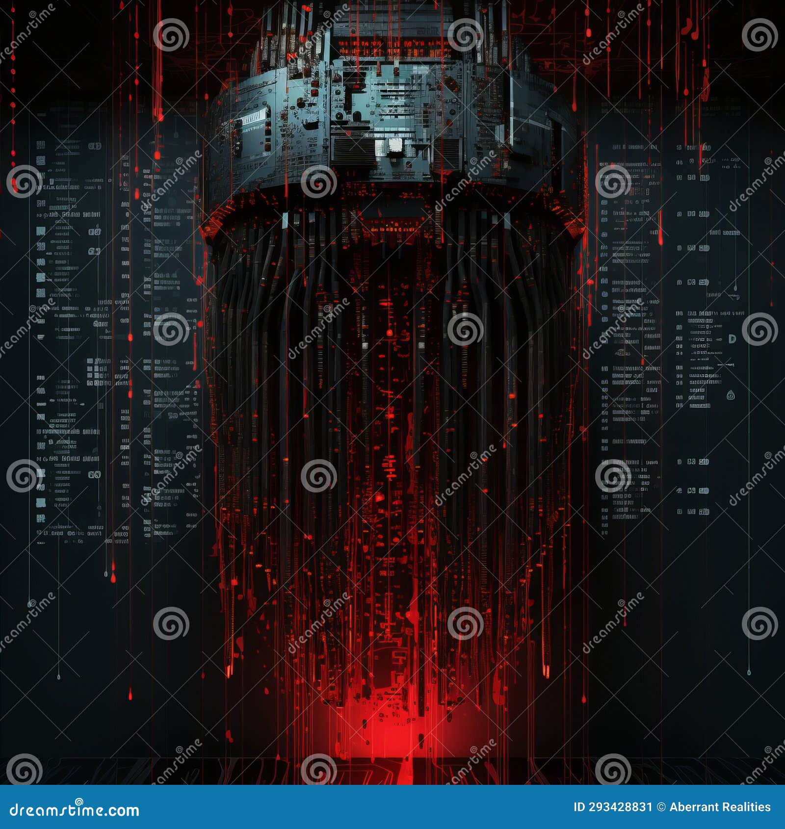 An Image of a Computer with Blood Dripping from it Stock Illustration ...